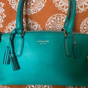 Coach | Bags | Coach Turquoise Small Double Handle Handbag | Poshmark